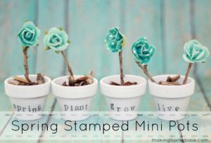 Spring Decor: Stamped Mini Pots