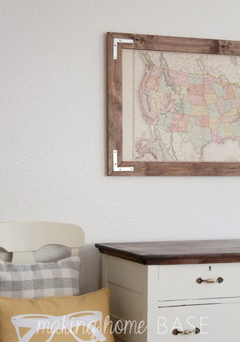 DIY Rustic Frame - Frame a Vintage Map for a Rustic Look