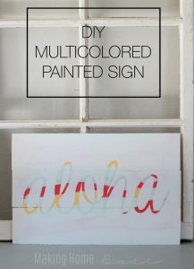 Colorful Hand Painted Wood Sign