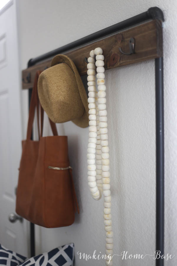 Wood and Pipe Entryway Stand