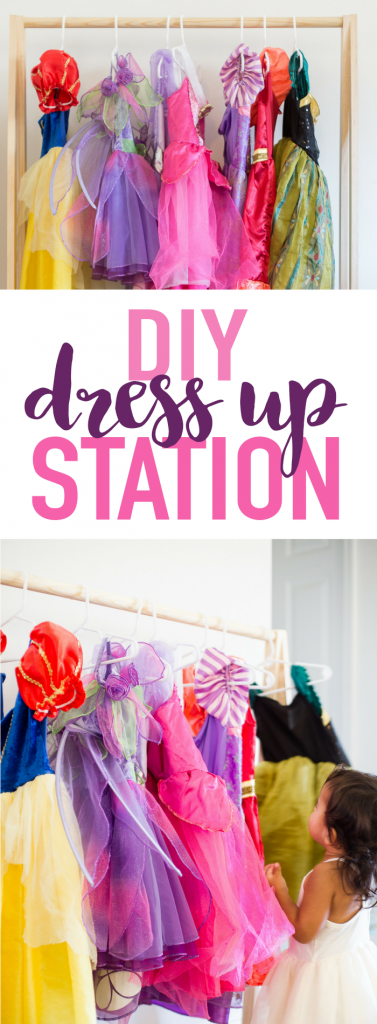 Girls DIY Dress Up Storage Station - Storing All the Dress Up Clothes