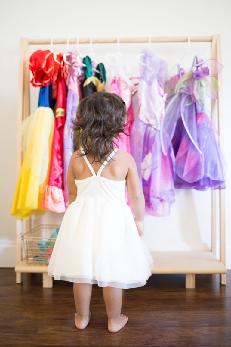 Girls DIY Dress Up Storage Station - Storing All the Dress Up Clothes