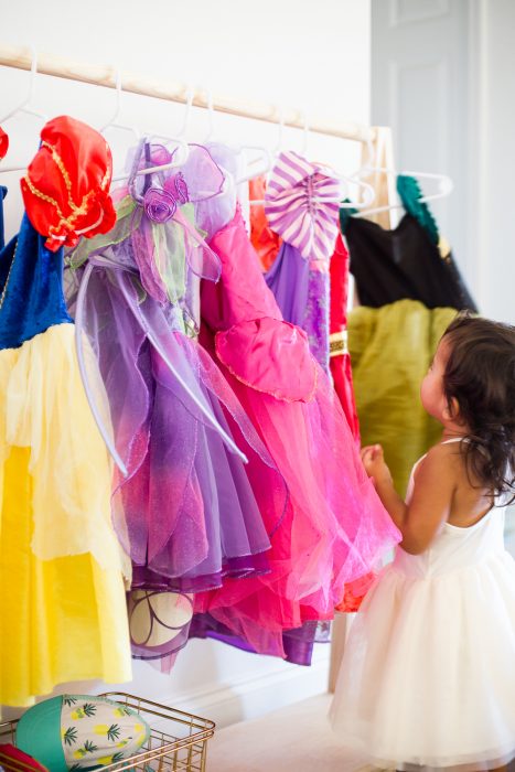 Girls DIY Dress Up Storage Station - Storing All the Dress Up Clothes